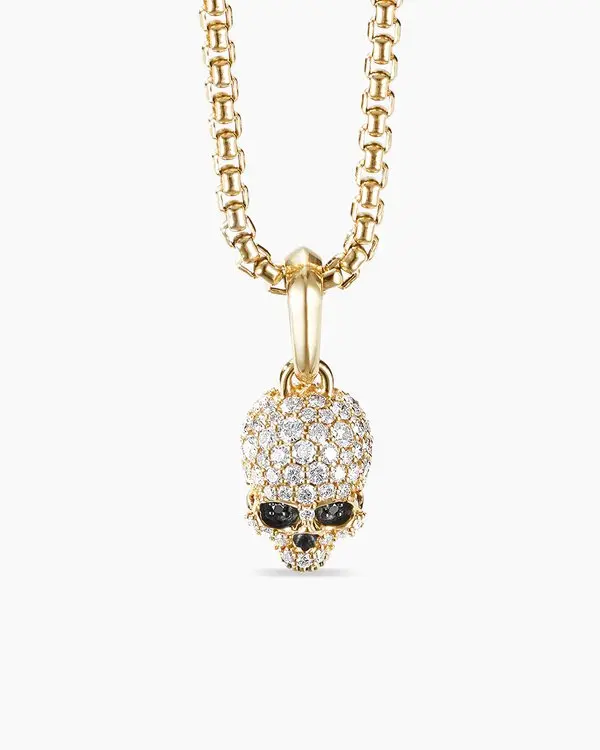 David Yurman Memento Mori Skull Pendant - Diamond/black Diamond