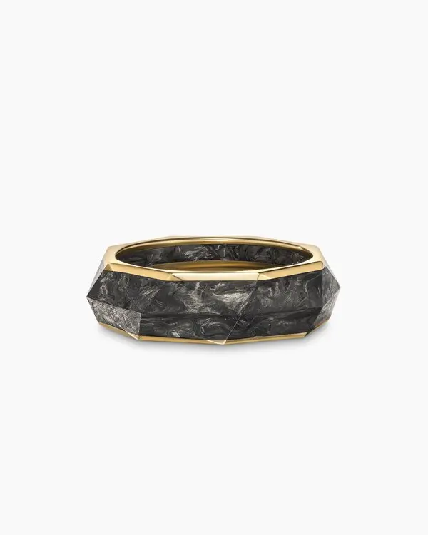 David Yurman Torqued Faceted Band Ring - Forged Carbon