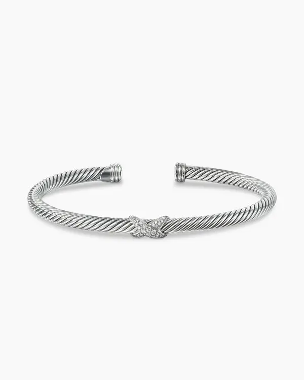 David Yurman X Classic Cable Station Bracelet - Diamond