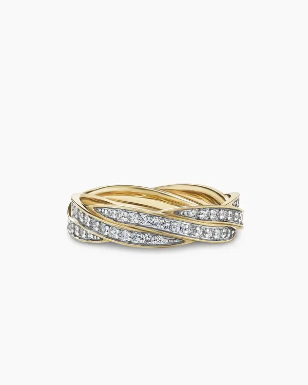 David Yurman Dy Helios™ 18k Yellow Gold Band Ring - Diamond