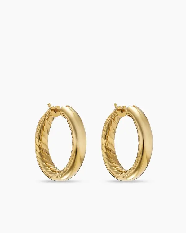 David Yurman Dy Mercer® Hoop Earrings - All 18k Yellow Gold