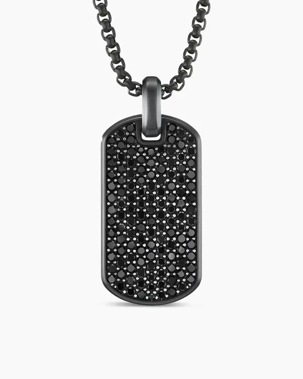 David Yurman Chevron Tag With Black Diamonds - Black Diamond