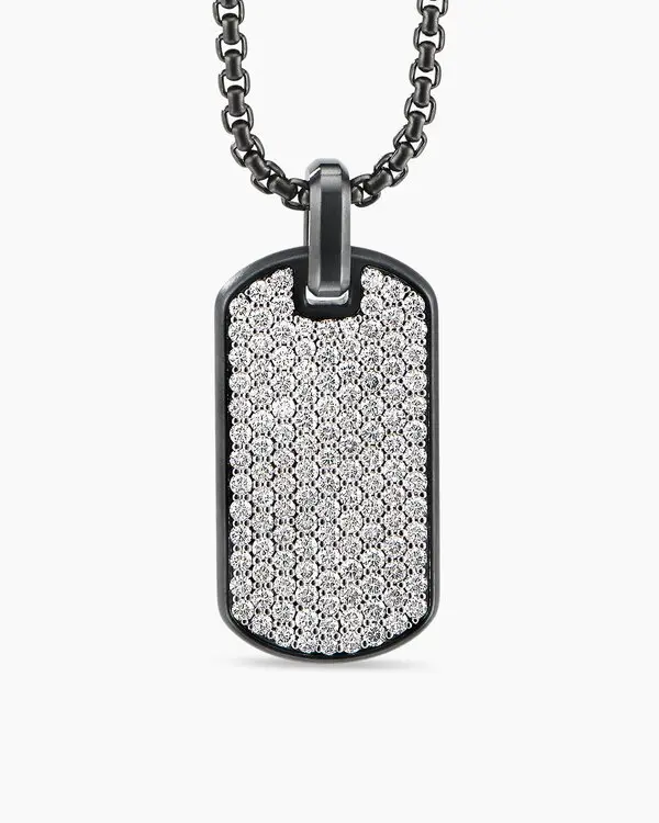 David Yurman Chevron Tag With Black Diamonds - Diamond