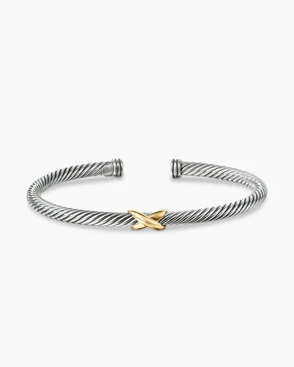 David Yurman X Classic Cable Station Bracelet - Sterling Silver/18k Yellow Gold