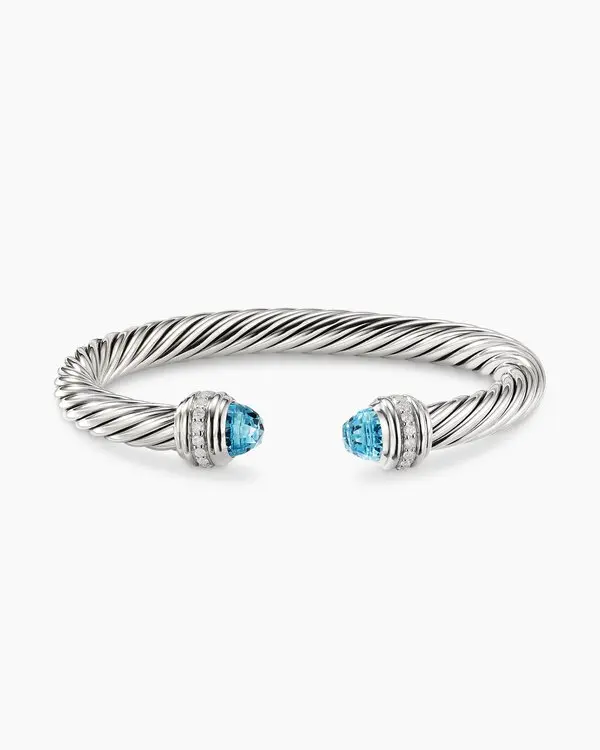 David Yurman Classic Cable Bracelet - Blue Topaz
