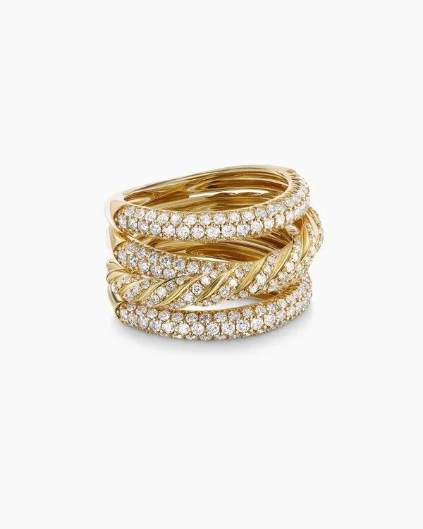 David Yurman Sculpted Cable Four-row Ring - Diamond