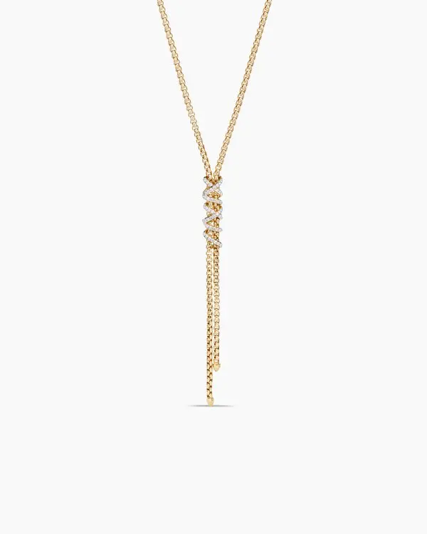 David Yurman Helena Y Necklace In 18k Yellow Gold With Diamonds - Diamond