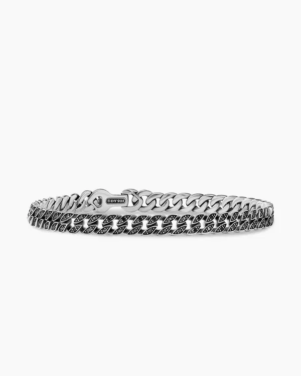 David Yurman Curb Chain Bracelet With Black Diamonds - Black Diamond