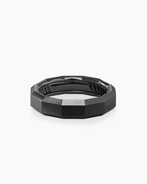 David Yurman Faceted Band Ring - Black Titanium
