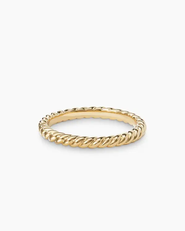 David Yurman Dy Cable Band Ring - All 18k Yellow Gold