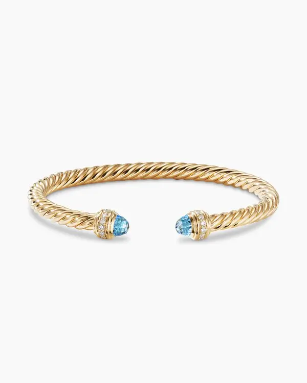 David Yurman Classic Cablespira Bracelet - Blue Topaz