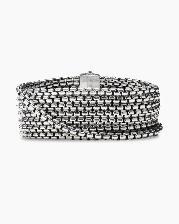 David Yurman Box Chain Eight Row Bracelet - All Sterling Silver