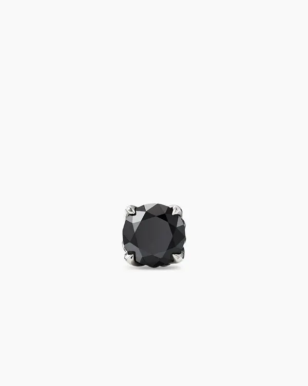 David Yurman Sterling Silver Stud Earring With Diamond - Black Diamond