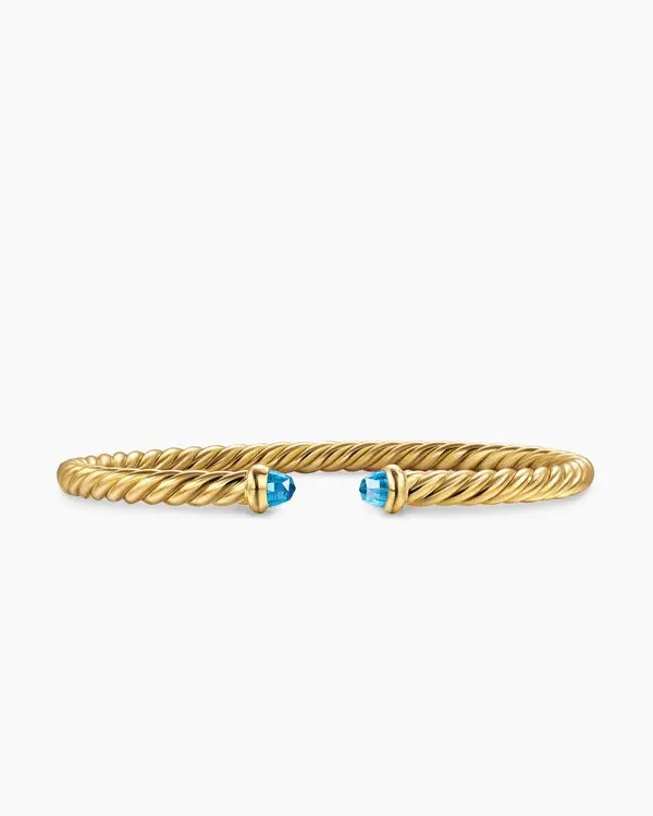 David Yurman Cablespira® Flex Bracelet With Emeralds - Blue Topaz