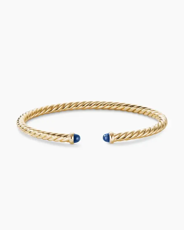 David Yurman Cablespira® Flex Bracelet With Emeralds - Light Blue Sapphire