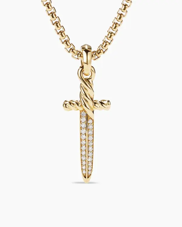 David Yurman 18k Yellow Gold Petrvs Dagger Amulet - Diamond