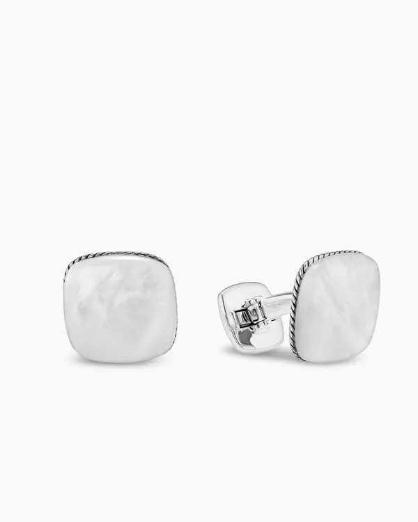 David Yurman Streamline® Cushion Cufflinks In Sterling Silver With - Mother Of Pearl