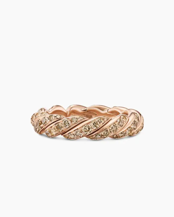 David Yurman Sculpted Cable Flex Band Ring With Cognac Diamonds - Cognac Diamond