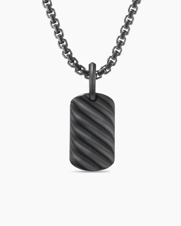 David Yurman Sculpted Cable Tag - Black Titanium