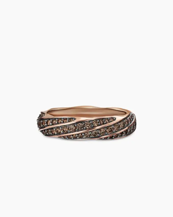 David Yurman Cable Edge Band Ring With Cognac Diamonds - Cognac Diamond