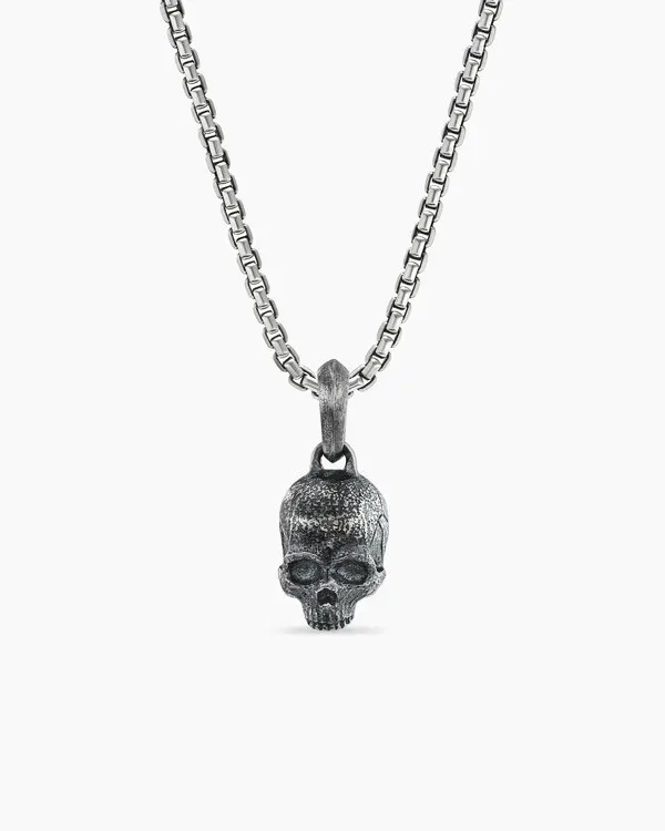 David Yurman Sterling Silver Skull Amulet - All Sterling Silver