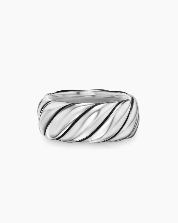 David Yurman Sculpted Cable Band Ring - All Sterling Silver