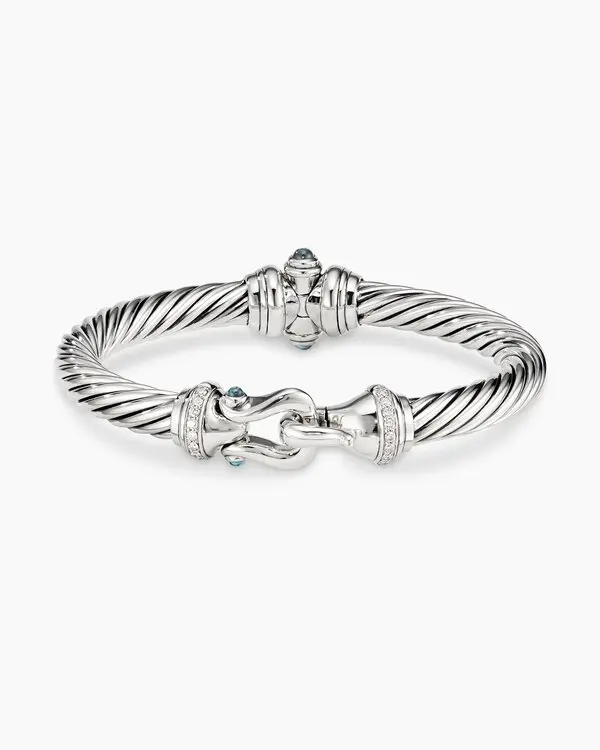 David Yurman Buckle Classic Cable Bracelet - Hampton Blue Topaz