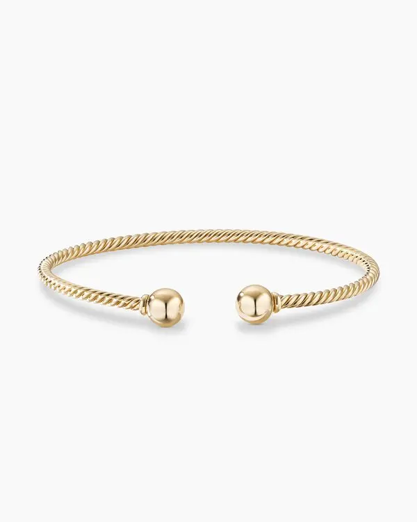 David Yurman Solari Cablespira® Bracelet In 18k Yellow Gold With Gold Domes - Gold Dome