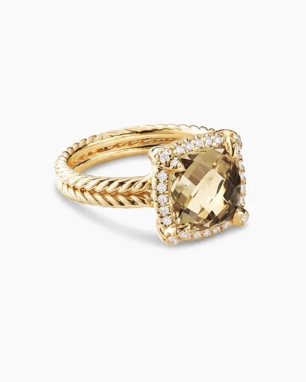 David Yurman Chatelaine® Ring With And Diamonds - Champagne Citrine