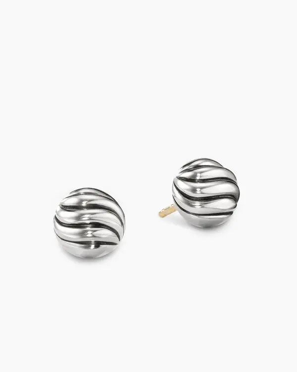 David Yurman Sculpted Cable Stud Earrings - All Sterling Silver