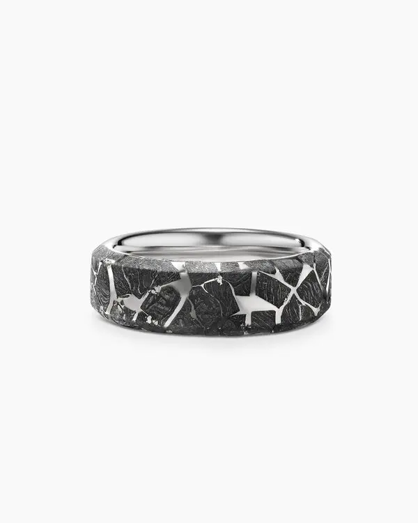 David Yurman Sterling Silver Streamline Band Ring With - Fused Meteorite