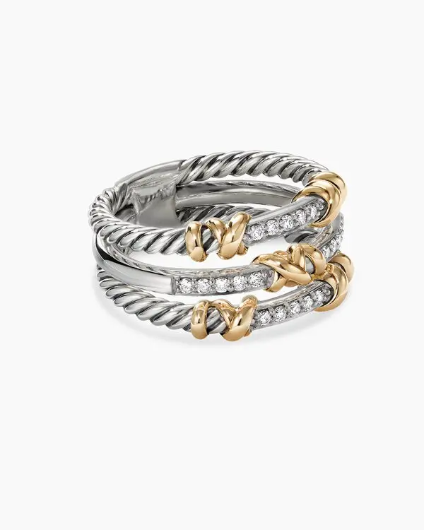 David Yurman Petite Helena Wrap Three Row Ring - Diamond
