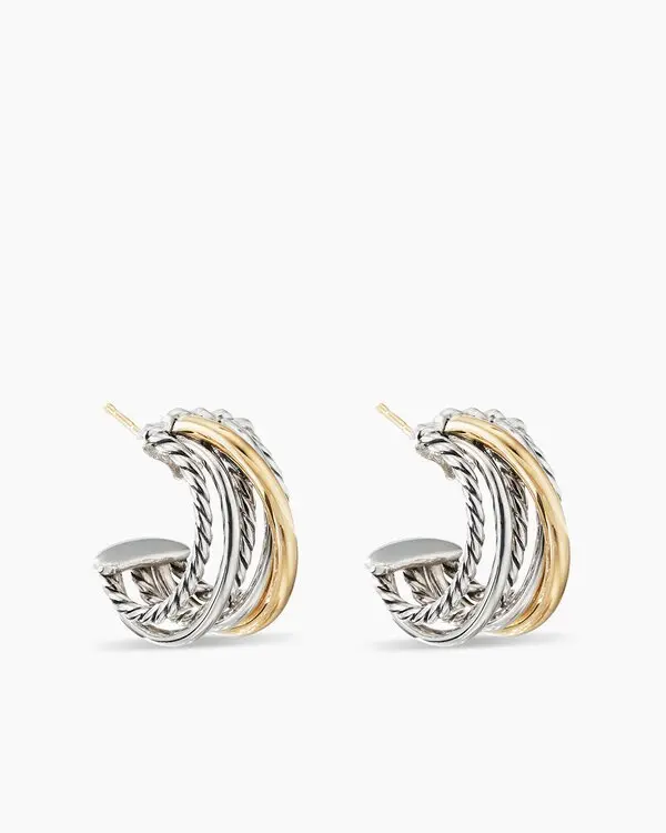 David Yurman Crossover Shrimp Earrings - Sterling Silver/18k Yellow Gold