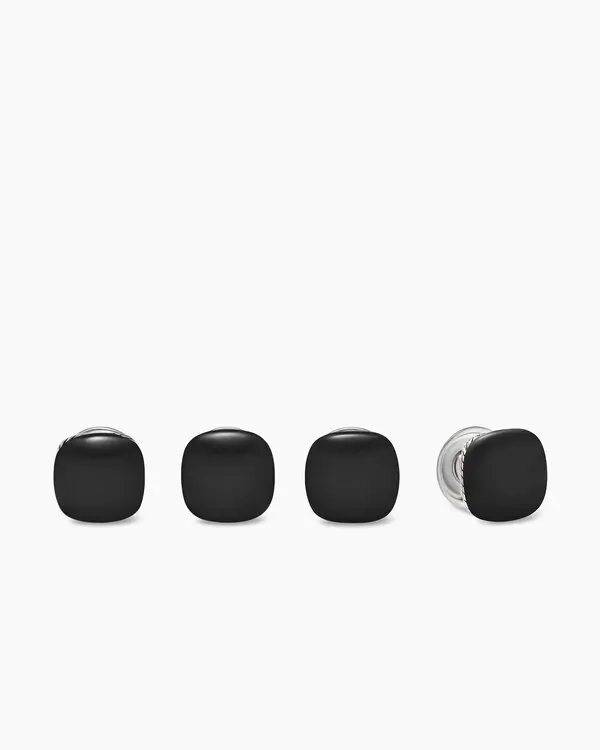 David Yurman Streamline® Cushion Tuxedo Studs In Sterling Silver With - Black Onyx
