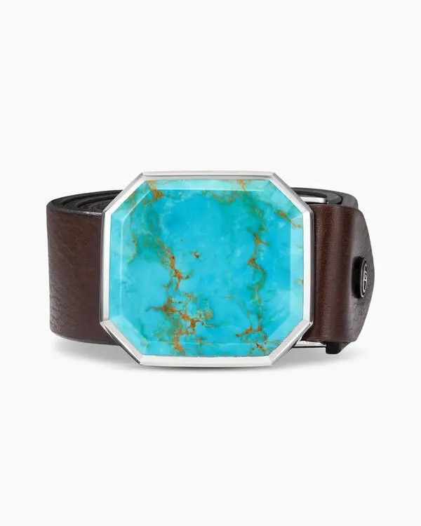 David Yurman Streamline® Belt Buckle With Turquoise - American 8 Turquoise