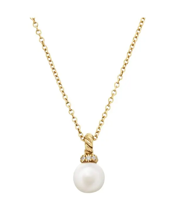 David Yurman Petite Solari Pendant Necklace - Akoya White Pearl