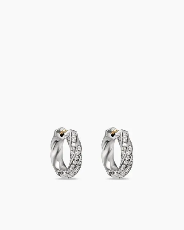David Yurman Cable Edge® Huggie Hoop Earrings - Diamond