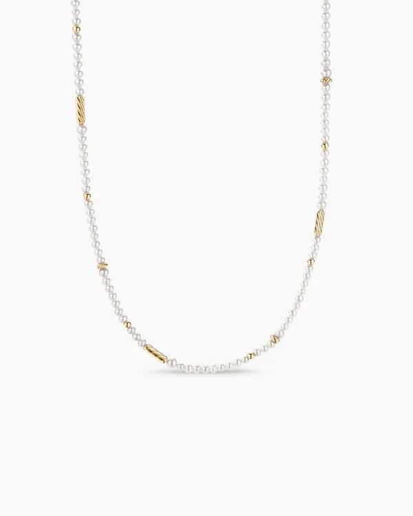 David Yurman 18k Yellow Gold Color Bead Necklace With Pearls - Pearl