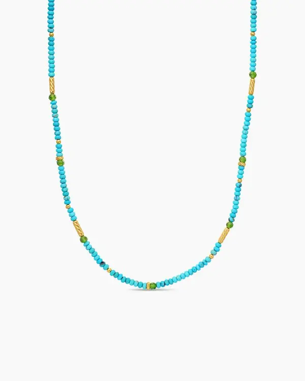 David Yurman 18k Yellow Gold Color Bead Necklace With Pearls