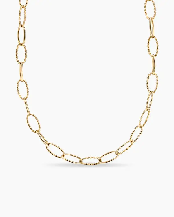 David Yurman 18k Yellow Gold Elongated Oval Link Necklace - All 18k Yellow Gold