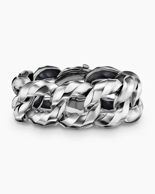 David Yurman Cable Edge Curb Chain Bracelet - Sterling Silver Recycled