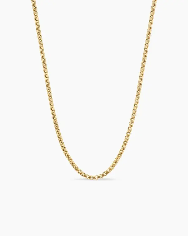 David Yurman Box Chain Necklace In Brushed 18k Yellow Gold - All 18k Yellow Gold