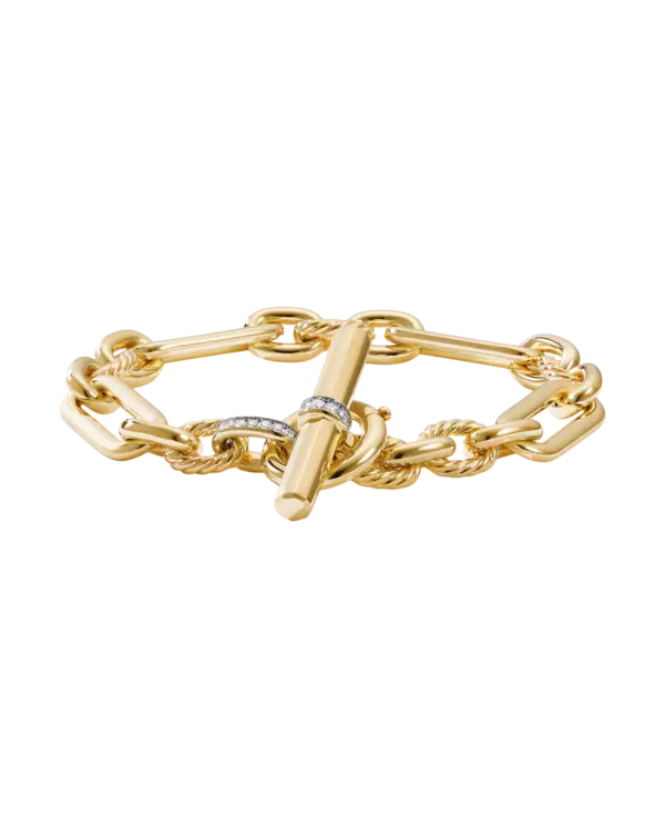 David Yurman Lexington Chain Bracelet In 18k Yellow Gold With Diamonds - Diamond