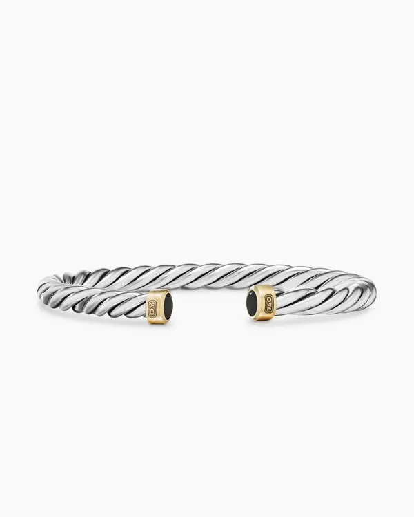 David Yurman Cable Cuff Bracelet With - Black Onyx