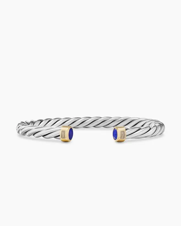 David Yurman Cable Cuff Bracelet With - Lapis Lazuli