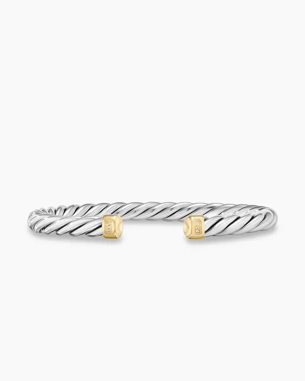 David Yurman Cable Cuff Bracelet With - Sterling Silver/18k Yellow Gold