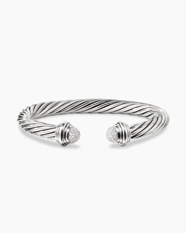 David Yurman Classic Cable Bracelet With Pavé Diamonds - Diamond