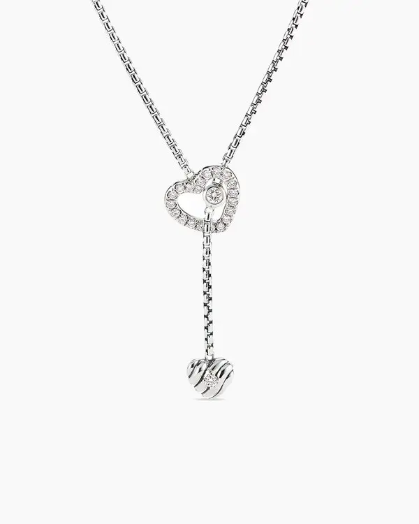 David Yurman Cable Collectibles Heart Y Necklace - Diamond
