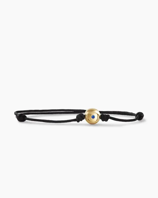 David Yurman Evil Eye Cord Bracelet With Sapphire And 18k Yellow Gold - Sapphire/black