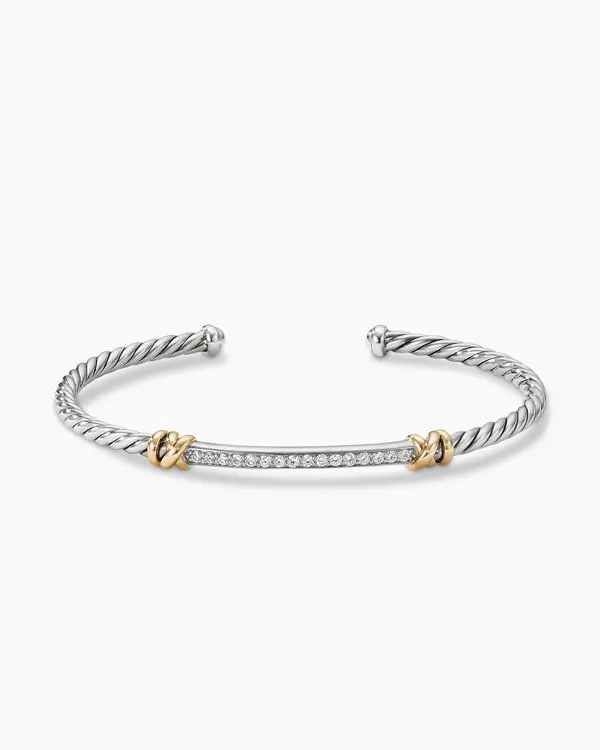 David Yurman Petite Helena Classic Cable Station Bracelet - Diamond